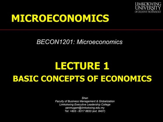 Chapter 1 Microeconomics Intro | PPT