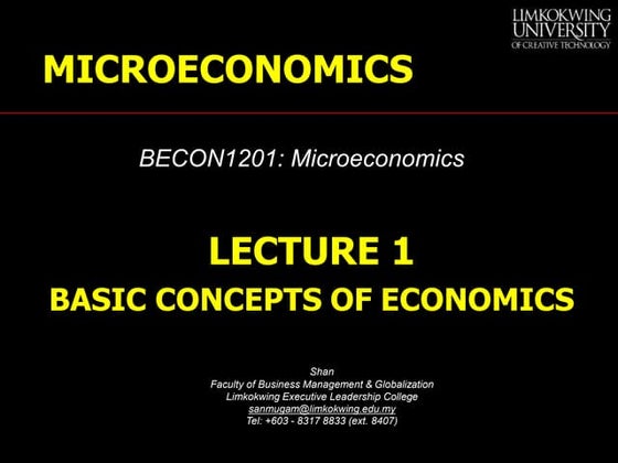 ECONOMICS Module Chapter 1 Part 2 for Freshman 1st Semester Students | PDF