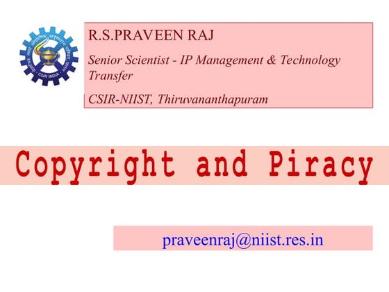 A presentation on Copyright & Copyright Infringement | PPT | Law