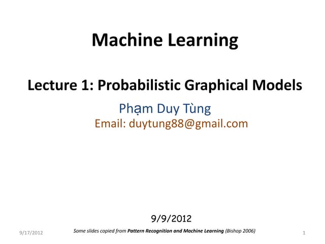 Lecture 1 graphical models | PPTX Lecture 1 graphical models | PPTX
