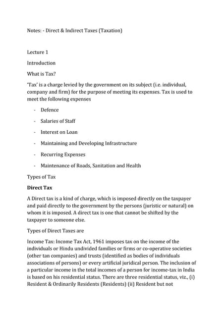 Introduction to Income Tax | PPT