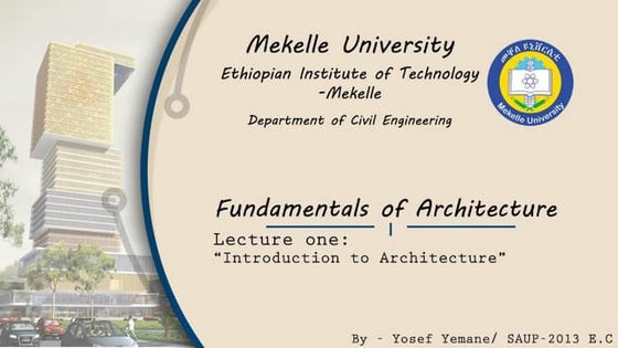Introduction to architecture presentation | PPTX | Civil Engineering ...