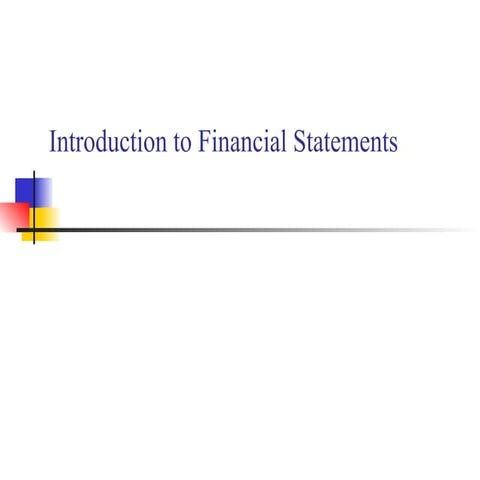 lecture 1 - introduction to financial statements | PPT