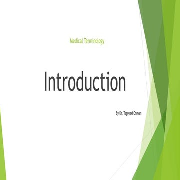 Lecture 1 introduction to medical terminology | PPTX