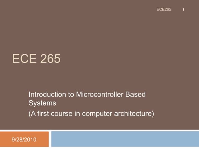Lecture 1 Introduction To Microcontroller Systems Ppt 8110
