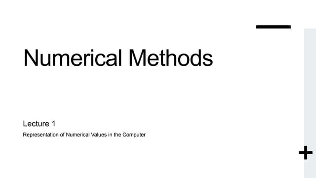 Lecture 2 - Numerical Methods | PDF