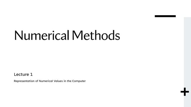 Lecture 2 - Numerical Methods | PDF