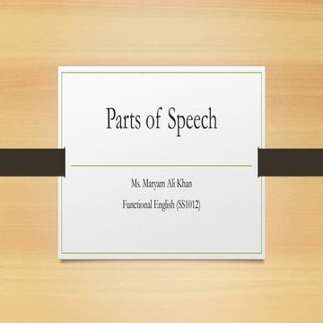 Parts of speech | PPTX