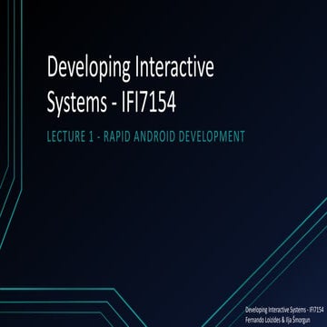 Lecture 1 rapid android development | PPT