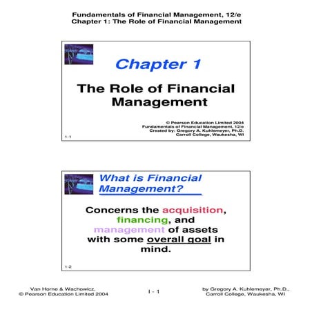 Role of financial management | PDF