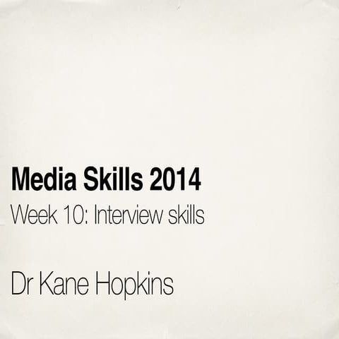 Media Skills 2014: Week 10 | PDF | Resume Writing and Advice | Job Search
