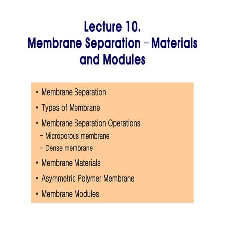 Membrane separation | PPT