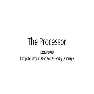 computer organization and assembly language chapter 4 processor | PPTX