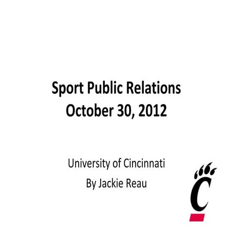 Sports PR Lecture on Crisis Communications | PPT