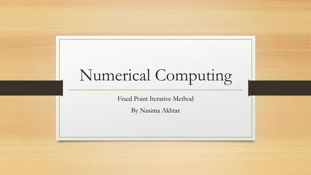 Fixed Point Iterative Method Pptx Computing Technology And Computing 2602