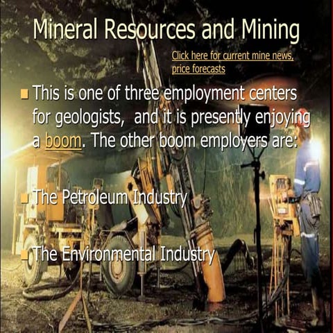 Lecture 10 Mineral Resources And Mining S Ppt