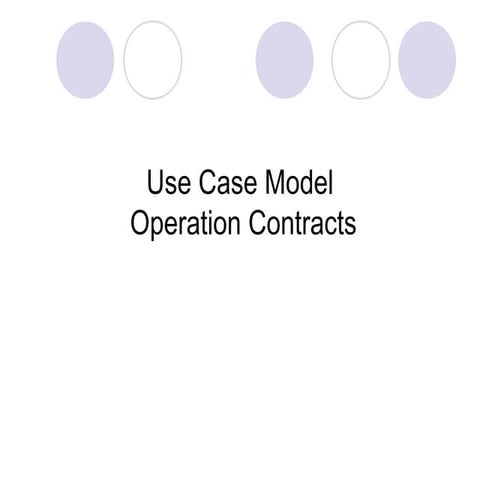 Lecture10 Use Case Model Operation Contracts Ppt