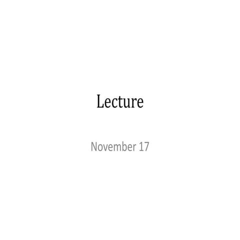 Lecture 11/17 | PPT