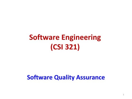Software Quality Framework Introduction | PPT