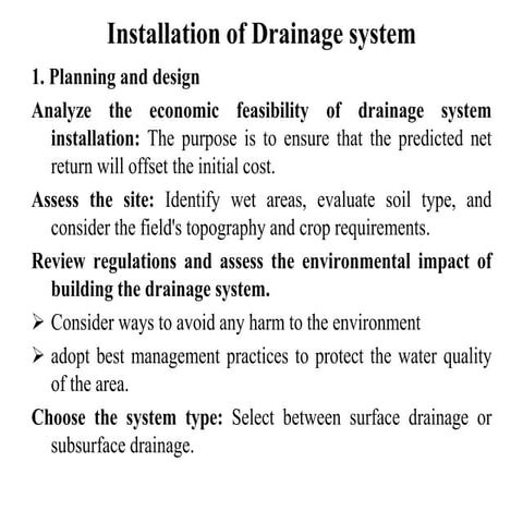 DESIGN OF SUBSURFACE DRAINAGE SYSTEM | PPTX