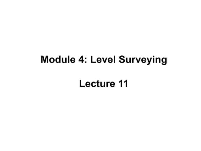 Chapter 4 Levelling | PPT