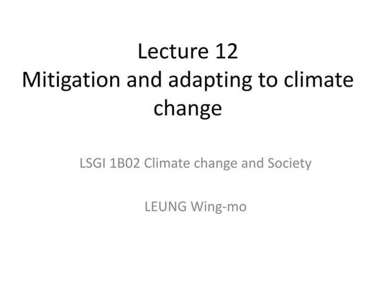 Theme 4 - Climate Change Mitigation and Adaptation | PPT