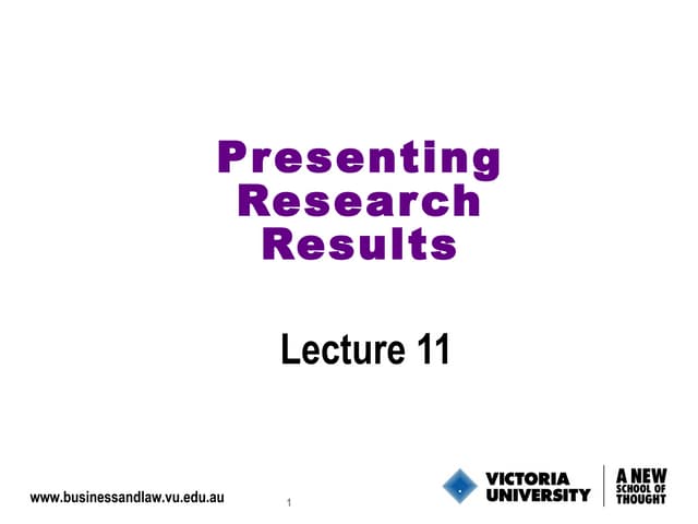 Reporting and Presenting Research Findings | PPT