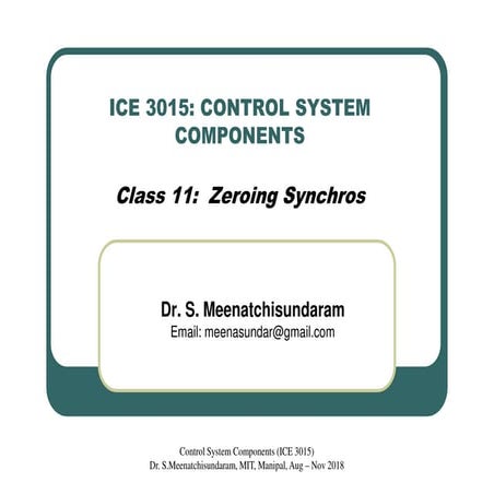 Lecture 11 zeroing synchros | PDF