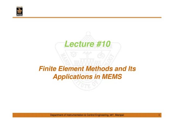 General steps of the finite element method | PPT