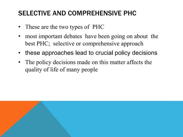 LECTURE 11 SELECTIVE AND COMPREHENSIVE PHC.pptx LECTURE 11 SELECTIVE AND COMPREHENSIVE PHC.pptx