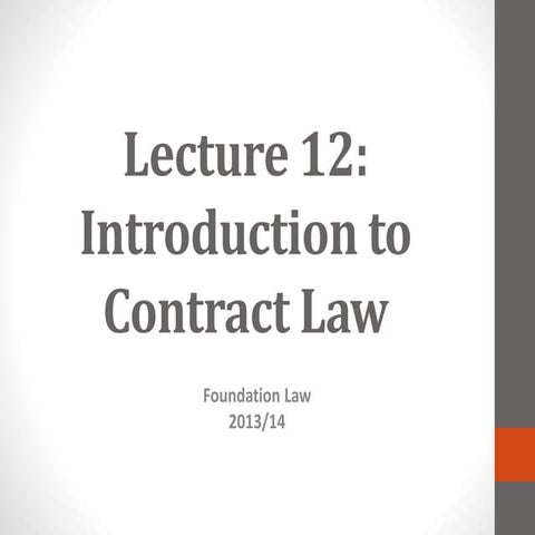 Lecture 12 contract law | PPT