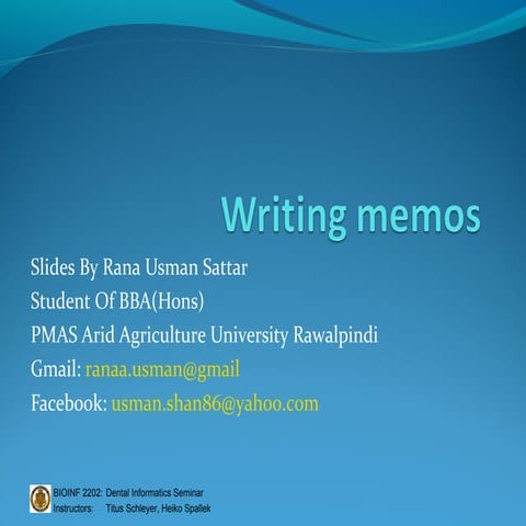 Writing memos | PPT