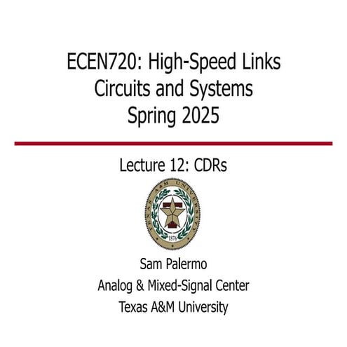 clock data recovery in serder has the details for pll and types of cdr ...