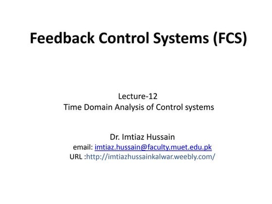 Control System toolbox in Matlab | PPT