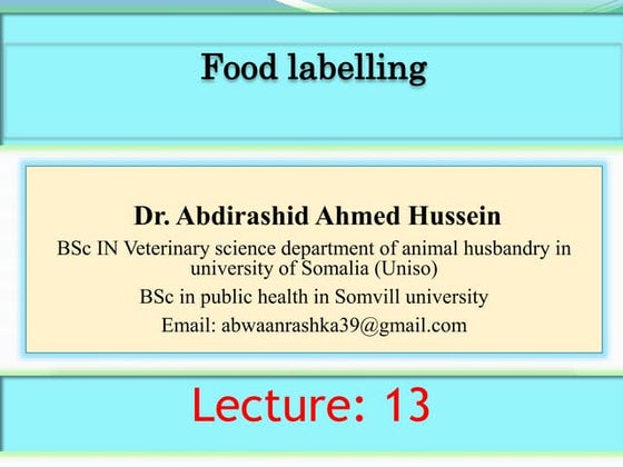 Food labelling | PPT