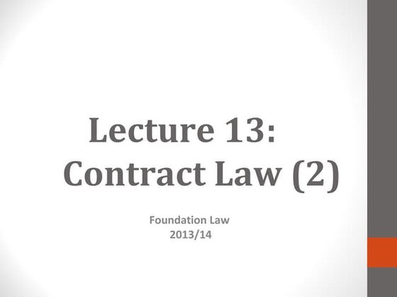 Introduction to Contract Law | PPT