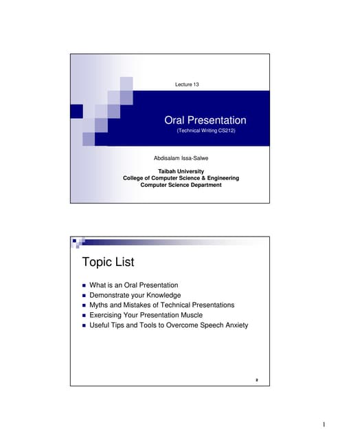 Oral Presentation Outline FormatGeneral PurposeSpecific | DOCX