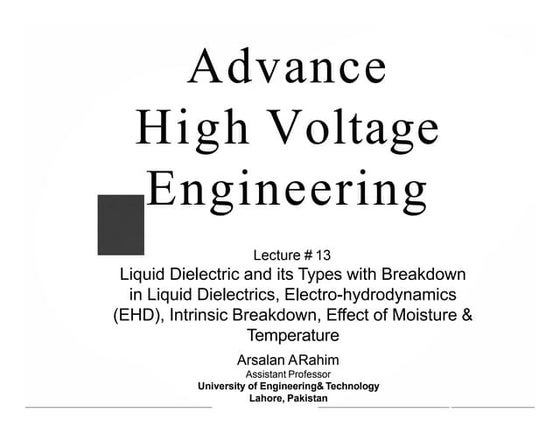 BREAKDOWN OF SOLID DIELECTRICS|BREAKDOWN IN SOLIDS|HIGH VOLTAGE ...