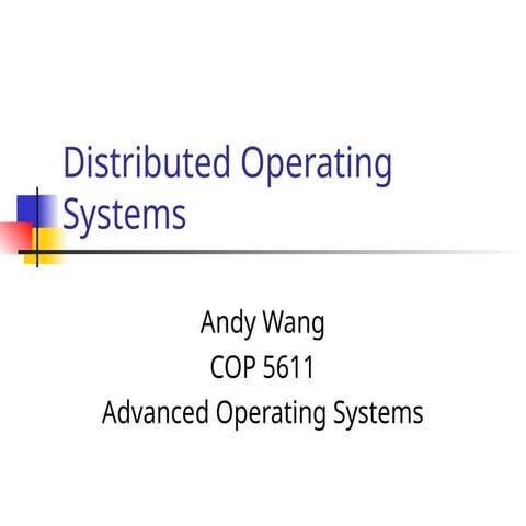Distributed Operating system introduction | PPT