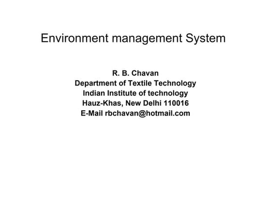 Sample elective - environmental management | PDF