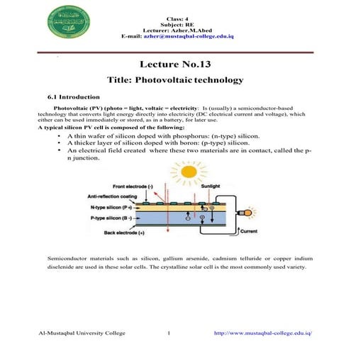 Lecture 13 Photovoltaic Technology.pdf