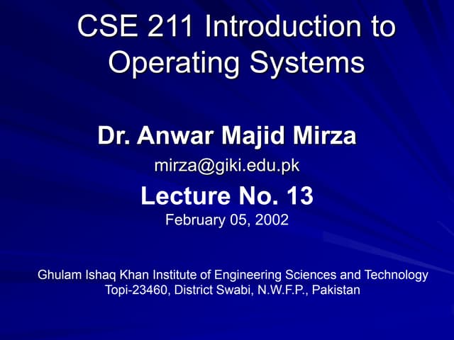 Lecture 13 threads presentation 16 slides | PPT Lecture 13 threads presentation 16 slides | PPT