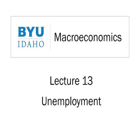 Lecture 13 unemployment | PDF