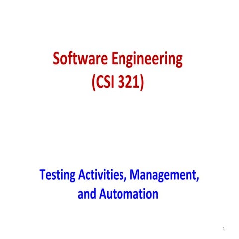 Software Engineering Testing Activities Management And Automation Ppt 7660