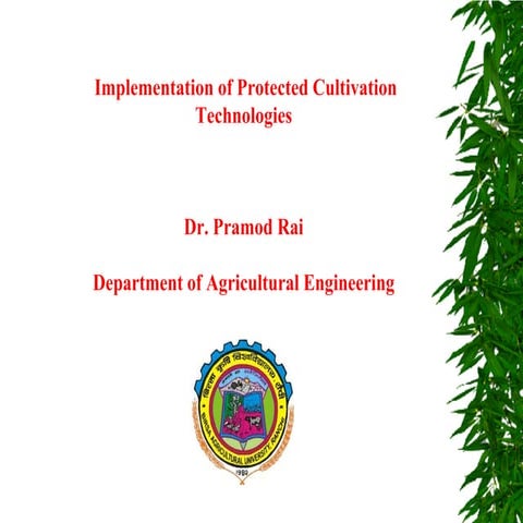 Implementation of Protected Cultivation Technologies | PDF