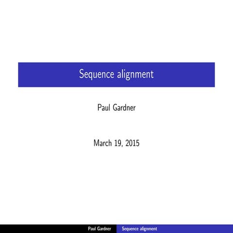 BIOL335: Sequence alignment | PDF