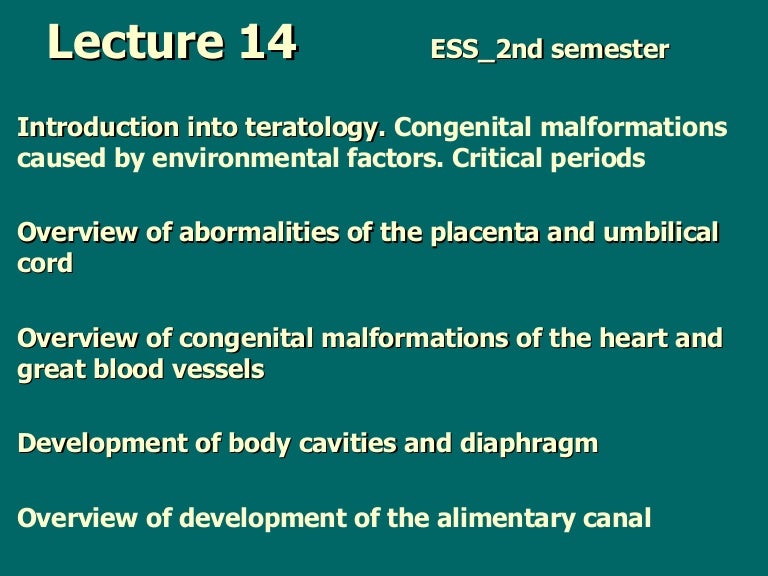Lecture14 teratology