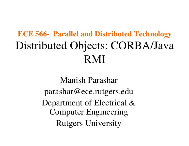 Distributed Objects Corbajava Rmi 