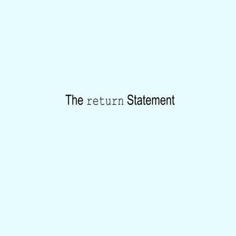 the return statement in programming languages | PPT