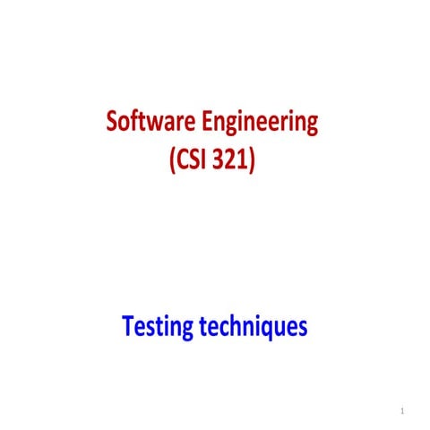 Software Engineering Testing Techniques Ppt 